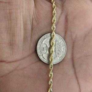unbrand | Jewelry | 4kt Real Gold Rope Chain 3mm 22 Inch | Poshmark